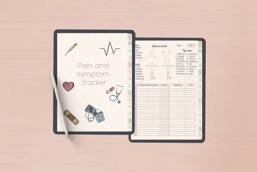Digital Pain and Symptoms Tracker, Illness and Daily Pain Log for ...