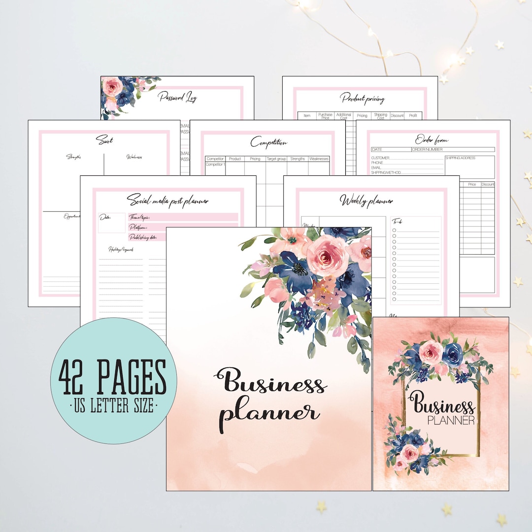 Business Planner - Printable Business Organizer for Entrepreneurs ...