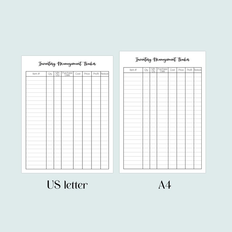 Printable Inventory Sheet | Inventory Management Template for Small ...