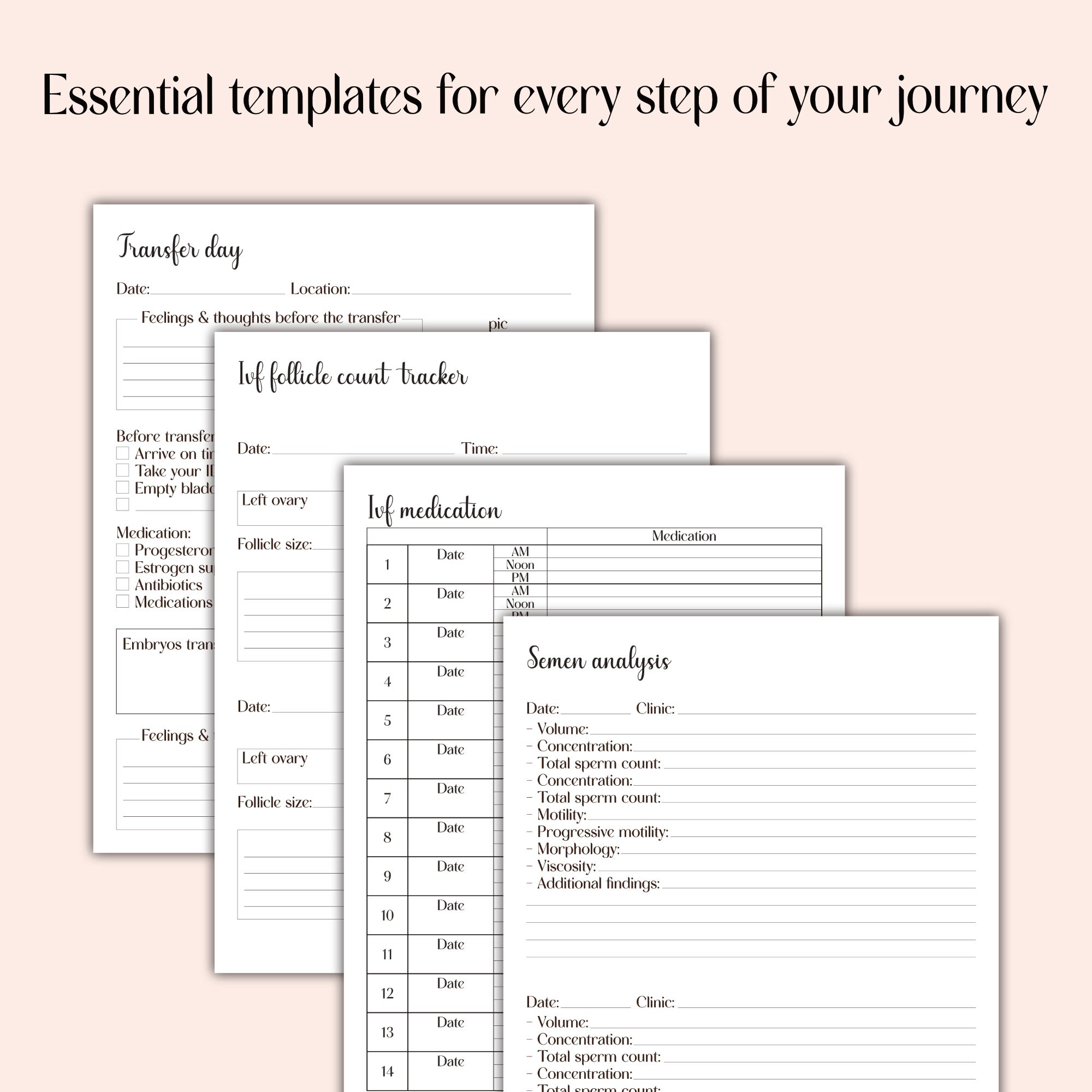 IVF Planner Printable, IVF Checklist, Fertility Planner, IVF Treatment ...