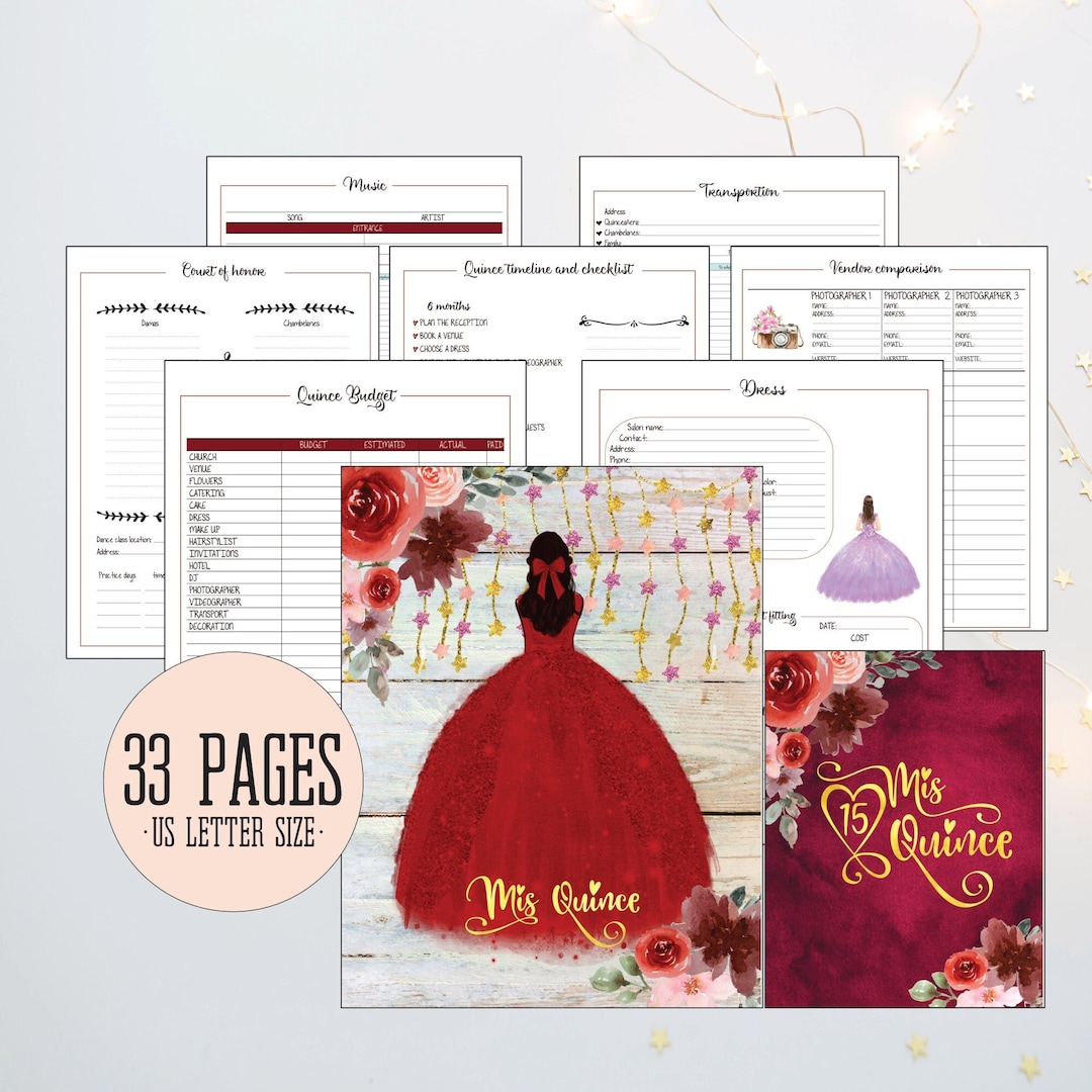 Quinceañera Planner, Quince Planning Checklist, Quinceañera Templates ...