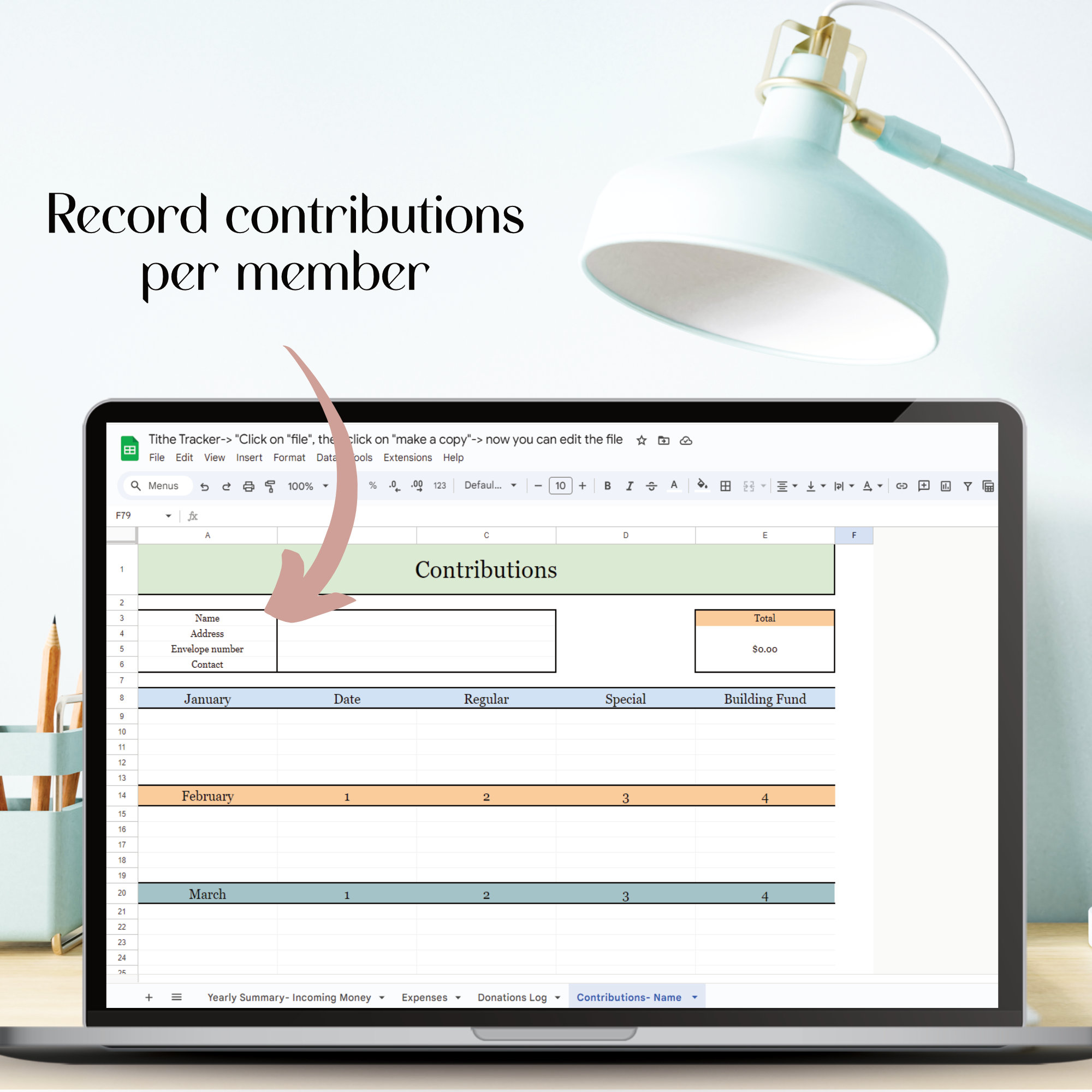 Tithe Tracker Google Sheets, Editable Giving Log, Tithes and Offering Tracker, Donations Log ...