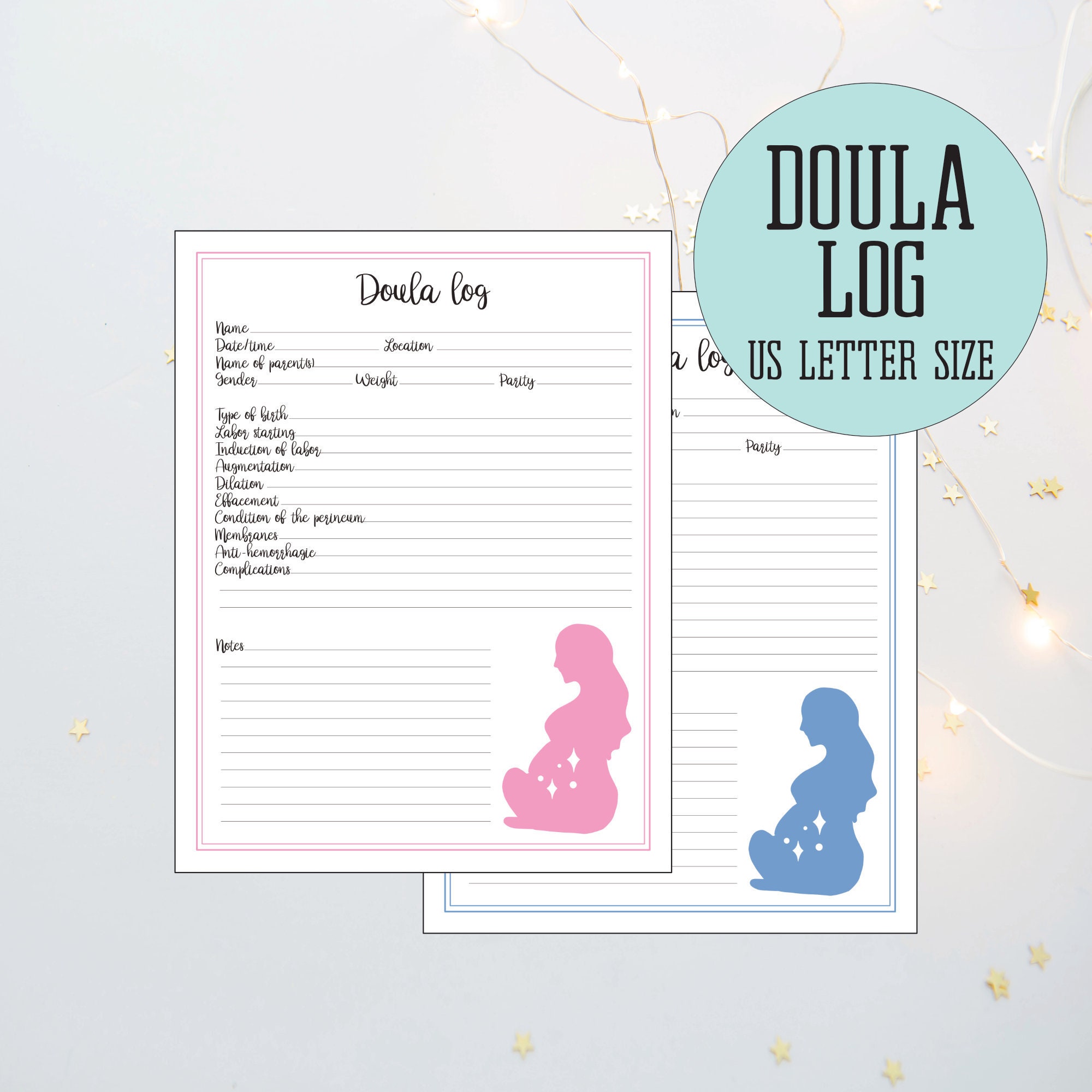 Doula Log Birth Log Book Client Data Printable Doula | Etsy