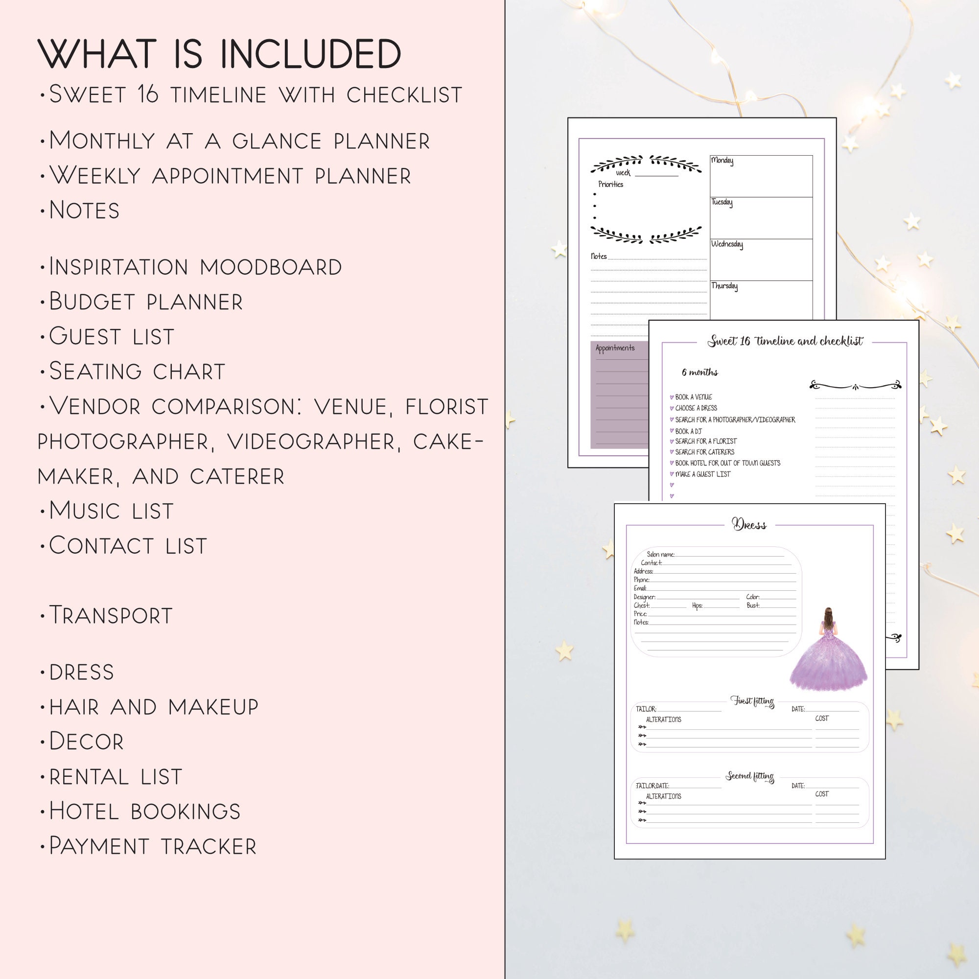 Sweet Sixteen Birthday Planner, My Sweet 16 Planning Checklist ...