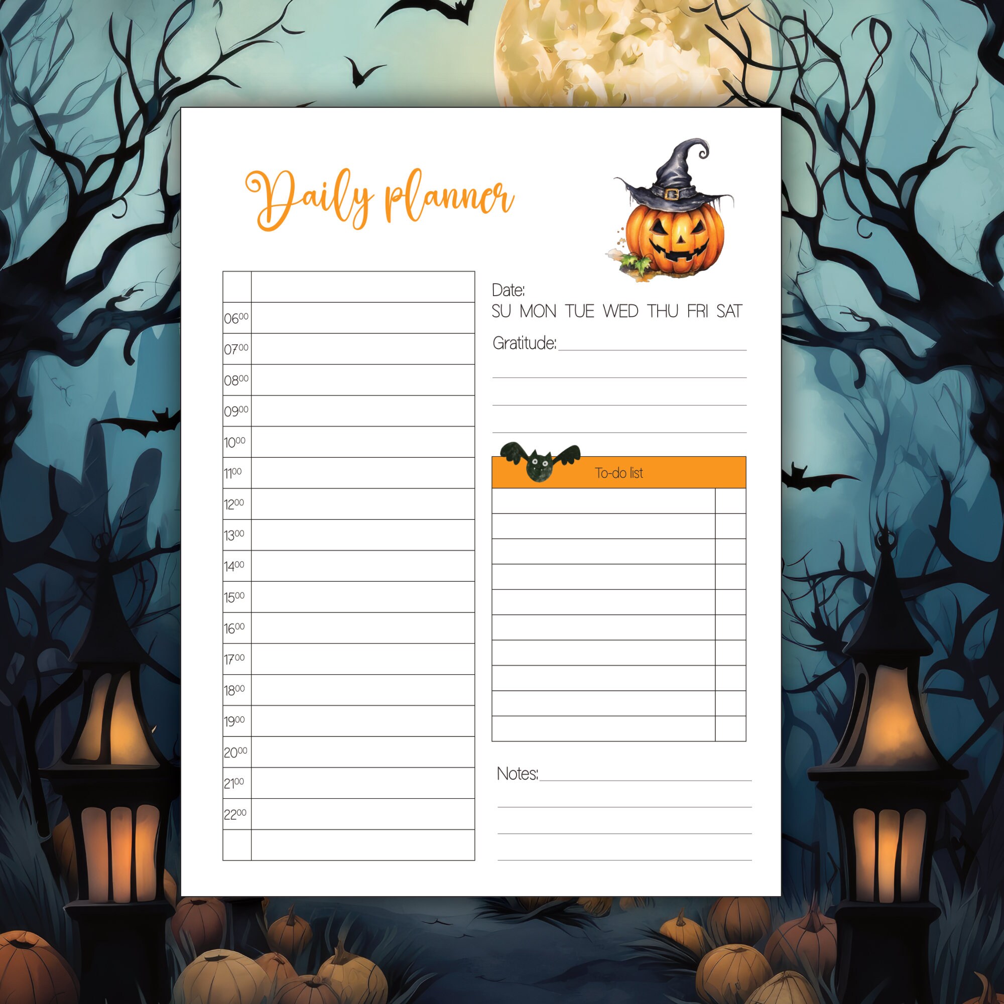 Halloween Planner Insert, Daily and Weekly Planner, Halloween Schedule ...