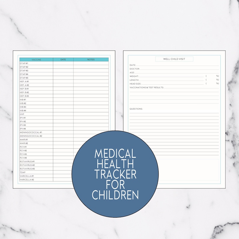 Personal Health Record Keeper: PRINTABLE, Track Prescriptions, Medical ...