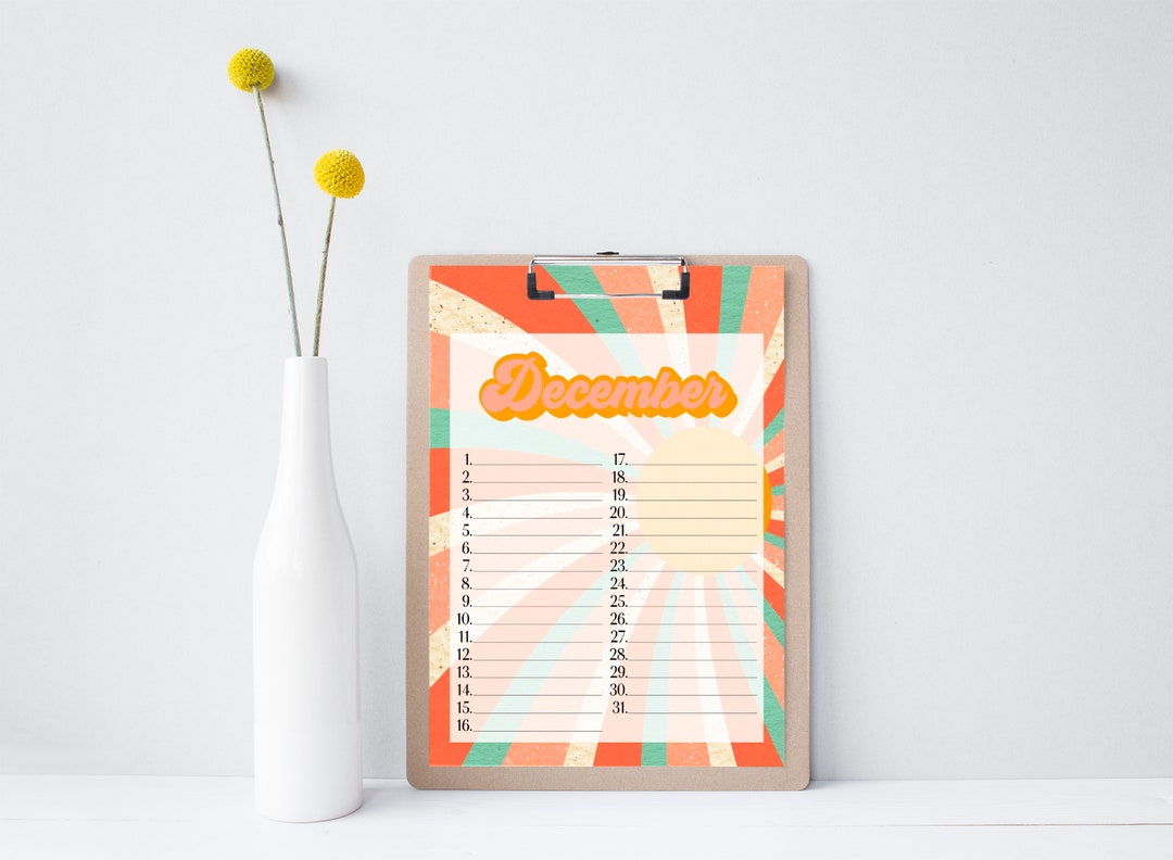 Printable Birthday Calendar, Retro Colourful Checkered Calendar ...