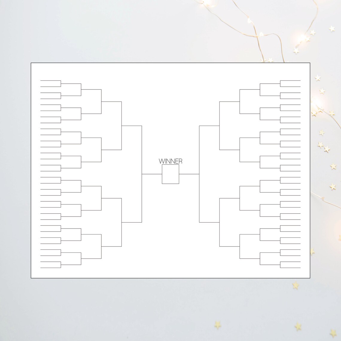 Sports Bracket Printable, Tournament Bracket Template, 8, 16, 32, 64 ...