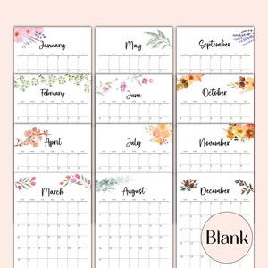 Printable 2025 Calendar, Floral and Botanical Planner, Sunday and ...