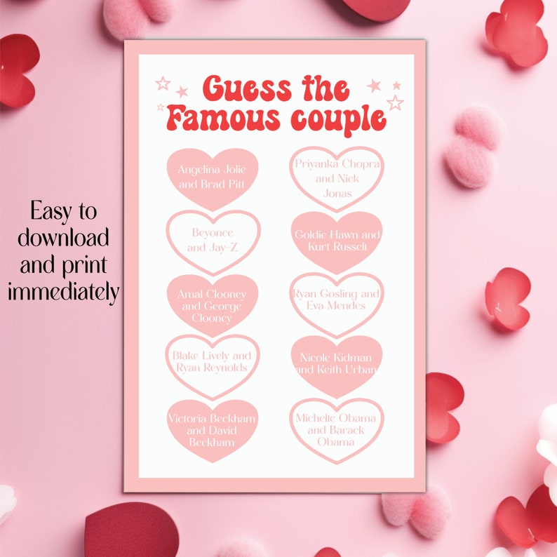 Galentines Day Games Bundle, Printable Valentines Day Pink and Red ...