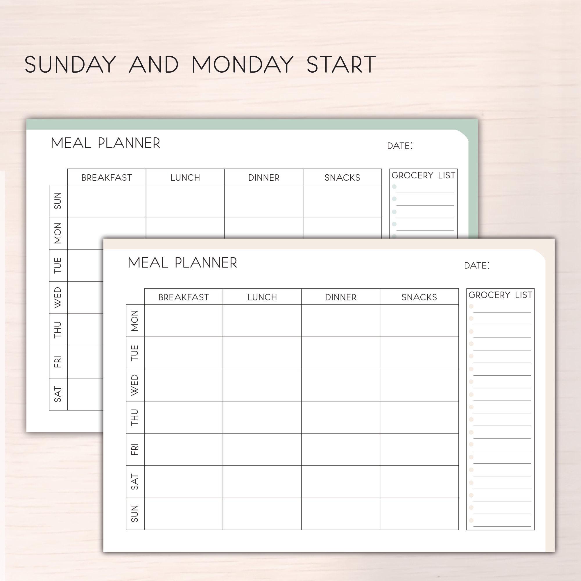 Digital Weekly Meal Planner for Goodnotes or Notability, 8 Colors ...