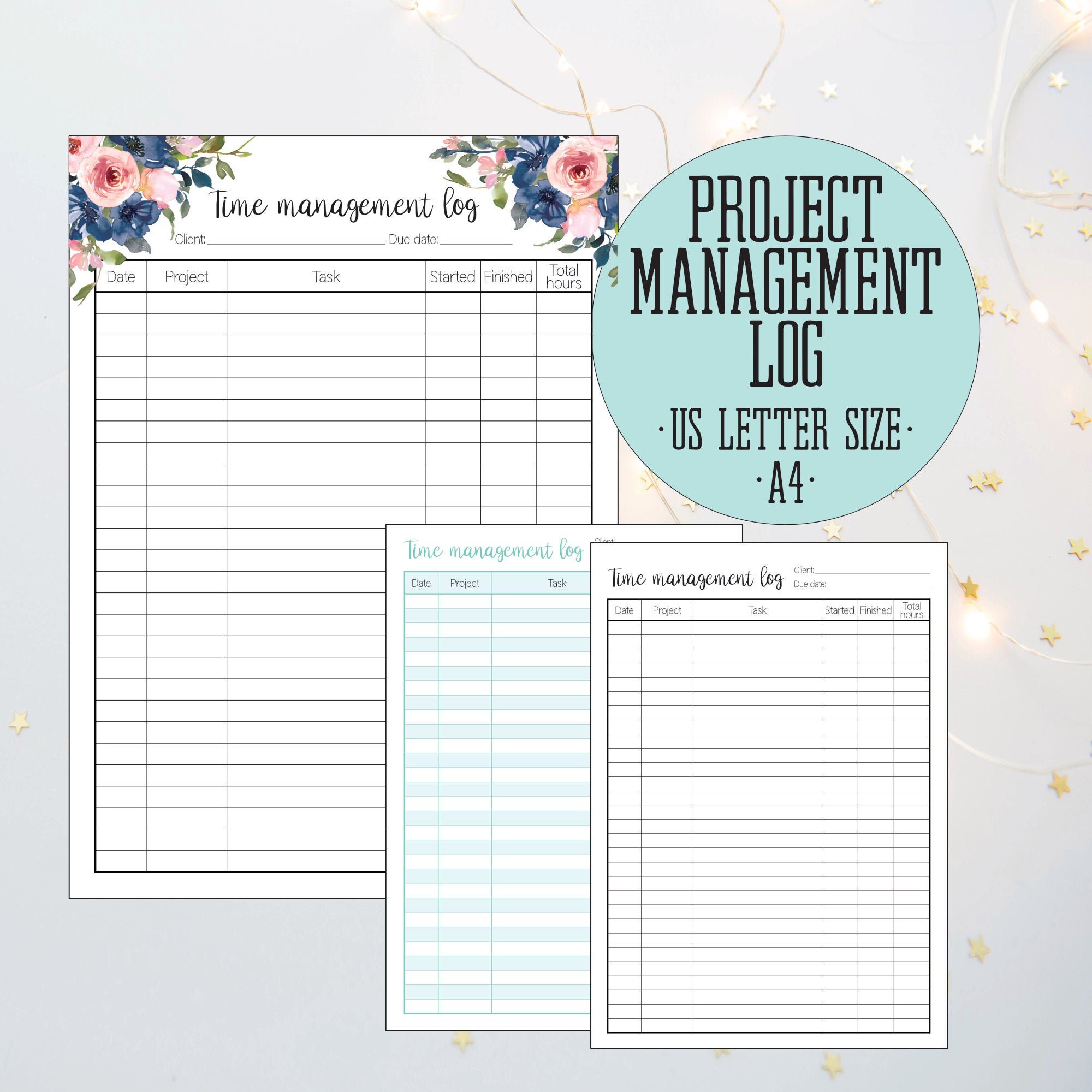 Design & Templates Stationery PRINTABLE A4 Client Timesheet Record ...