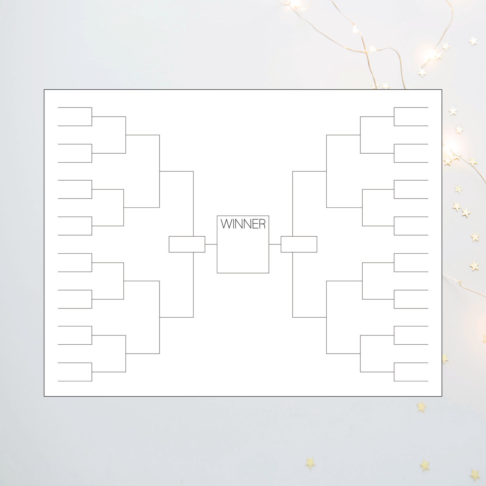 Sports Bracket Printable, Tournament Bracket Template, 8, 16, 32, 64 ...