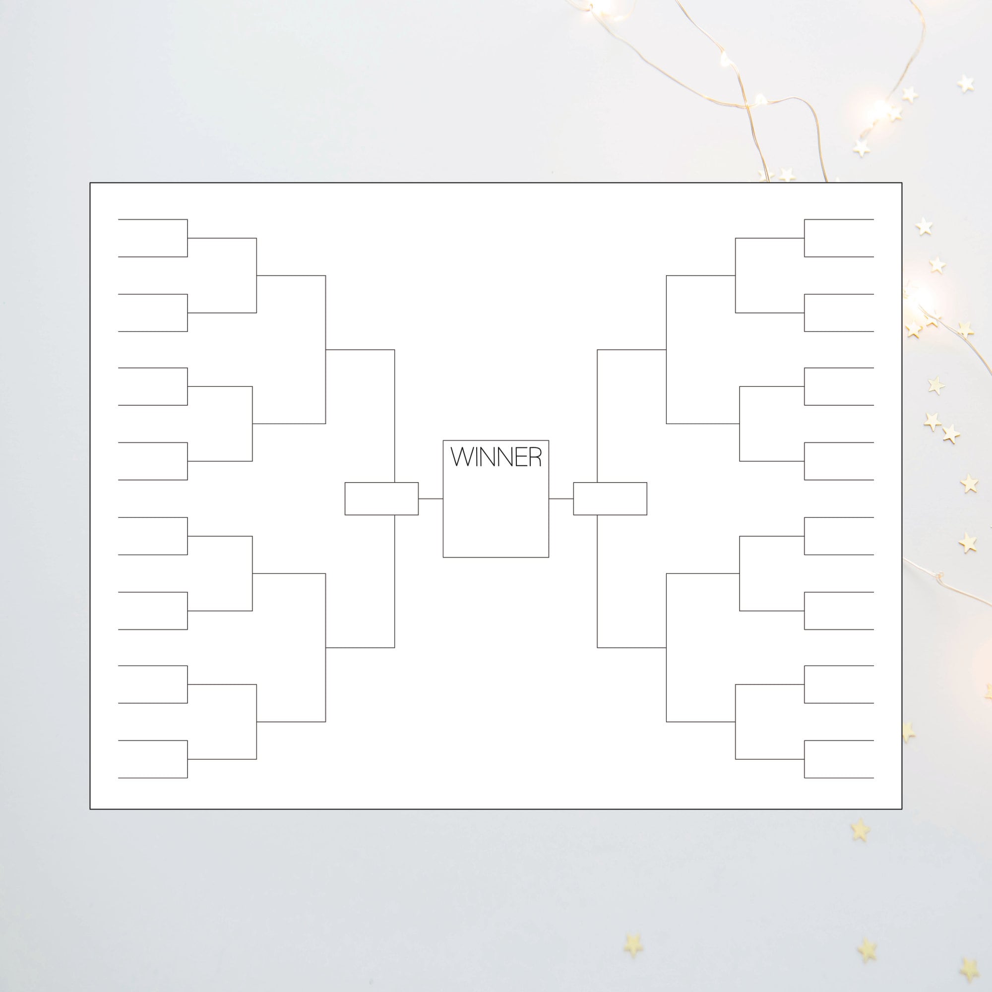 Sports Bracket Printable, Tournament Bracket Template, 8, 16, 32, 64 ...