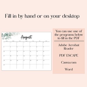 Printable 2025 Calendar: Floral and Botanical Planner, 12 Months ...