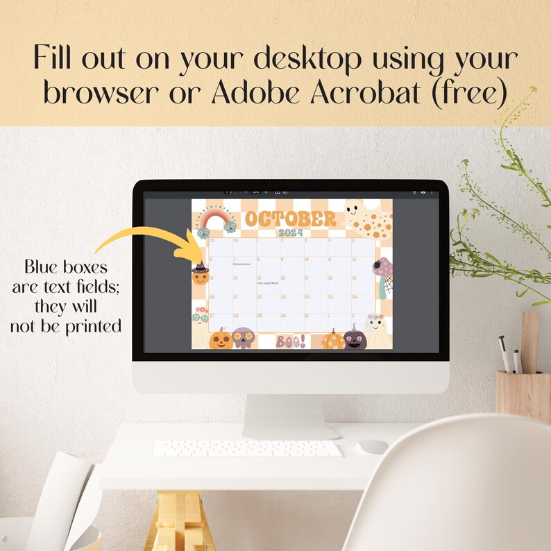 Printable October Calendar 2024, Fillable Halloween Monthly Schedule ...