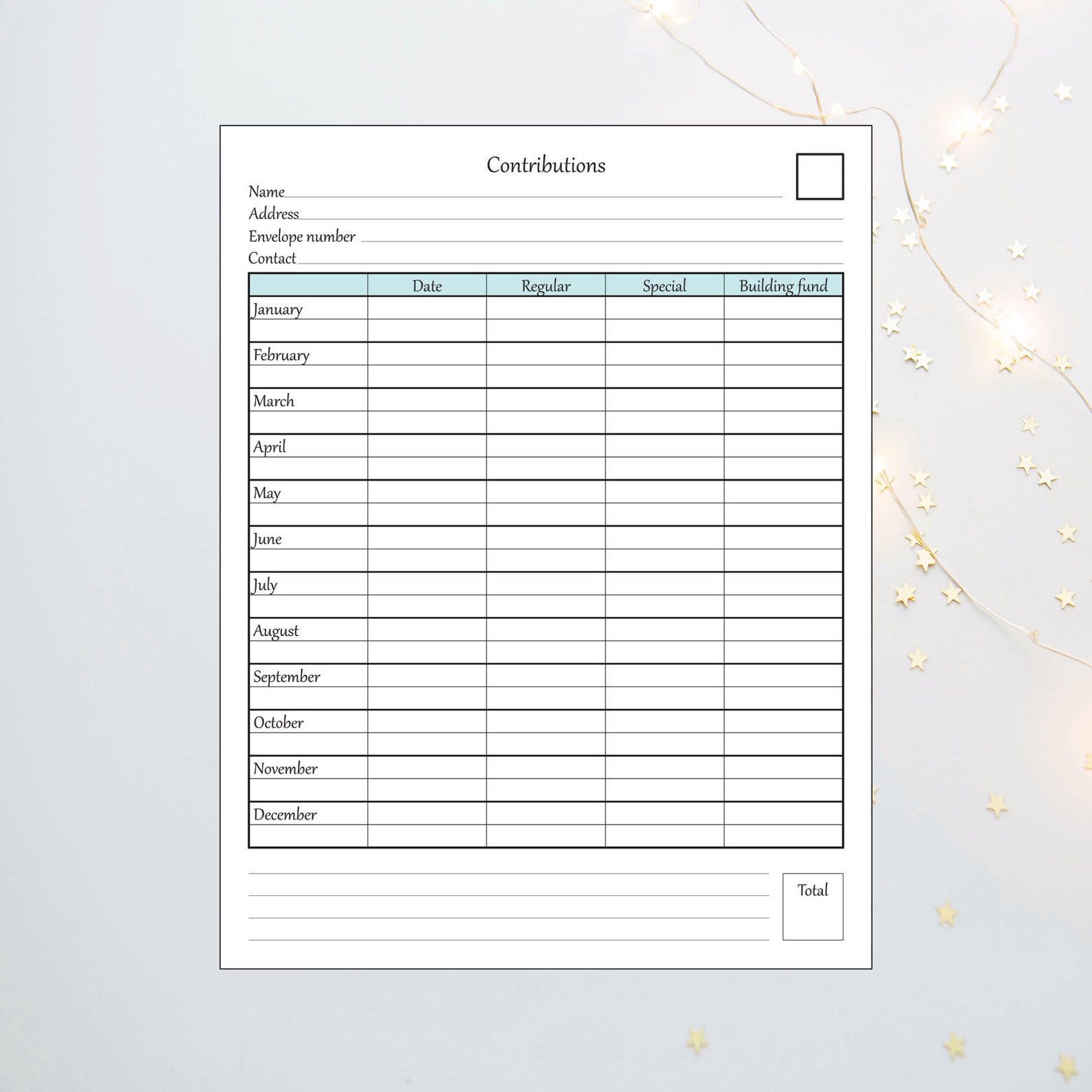 Editable, Tithe Tracker, Giving Log, Tithes and Offerings, Donations ...