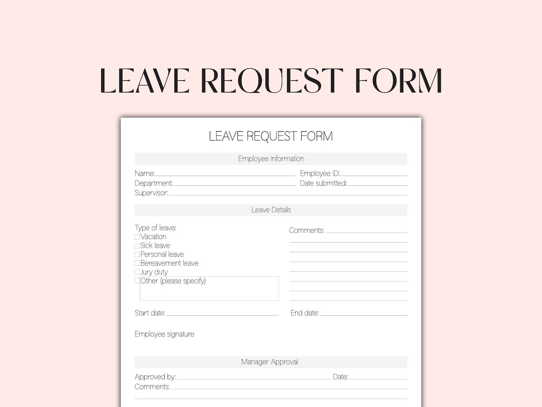 Leave Request Form, Leave Request Template, Time-off Management ...