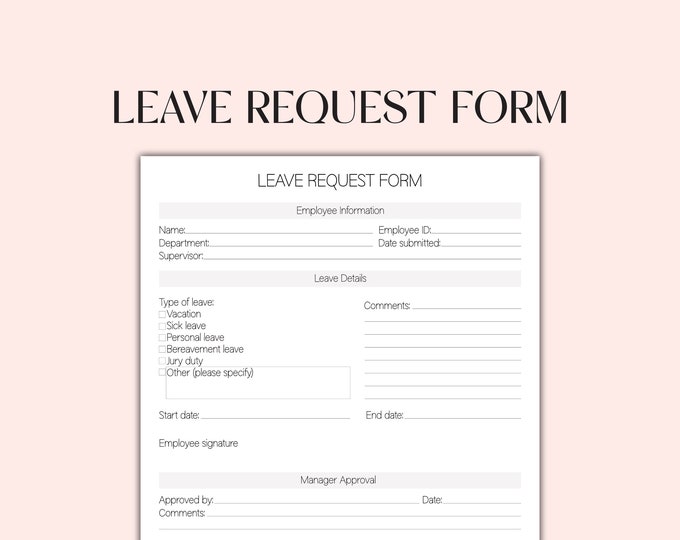 Leave Request Form, Leave Request Template, Time-off Management ...
