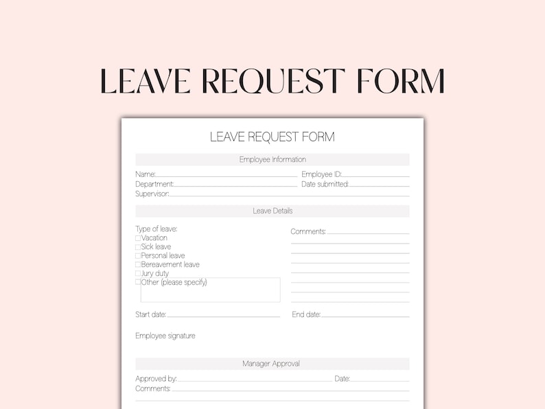 Leave Request Form, Leave Request Template, Time-off Management ...