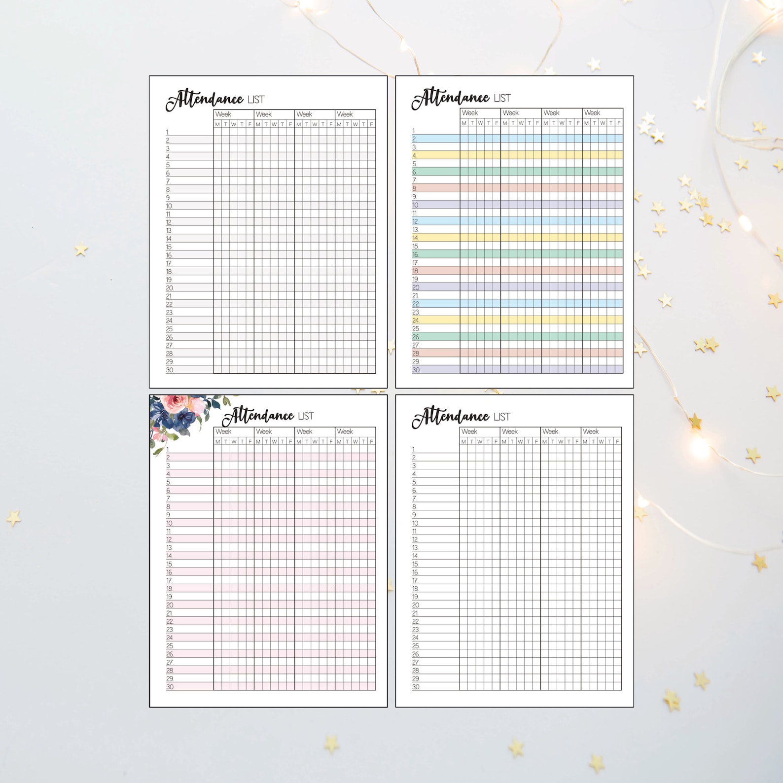 Teacher Gradebook Printable, Attendance Gradebook, Grade Sheet , Grade ...
