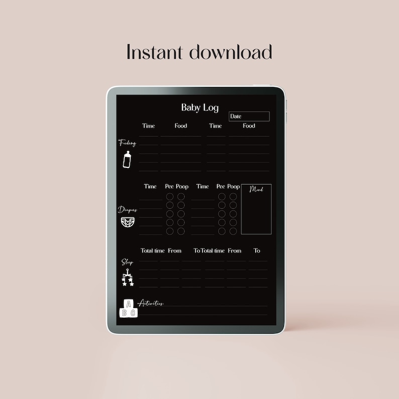 Baby Log, Daily Baby Schedule, Digital Baby Daily Tracking Sheet ...