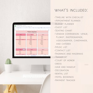 Quinceañera Planner, Editable in Google Sheets, Quince Planning ...