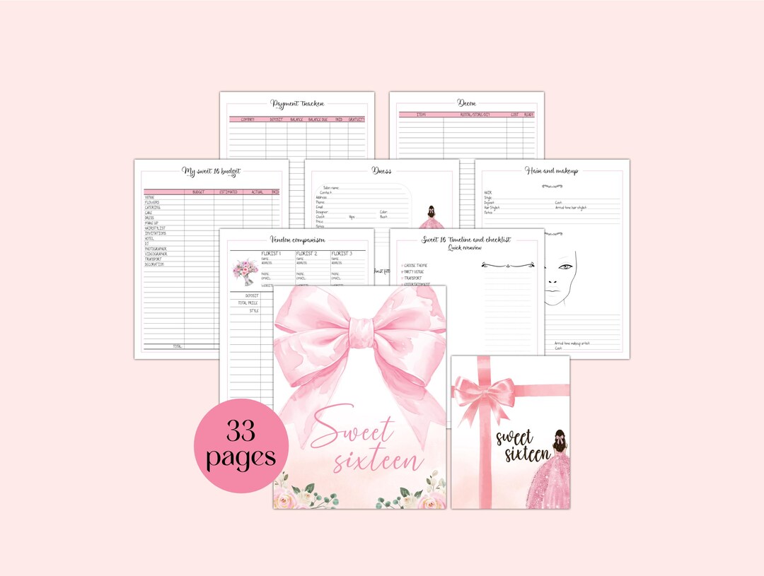 Sweet Sixteen Birthday Planner, My Sweet 16 Planning Checklist ...