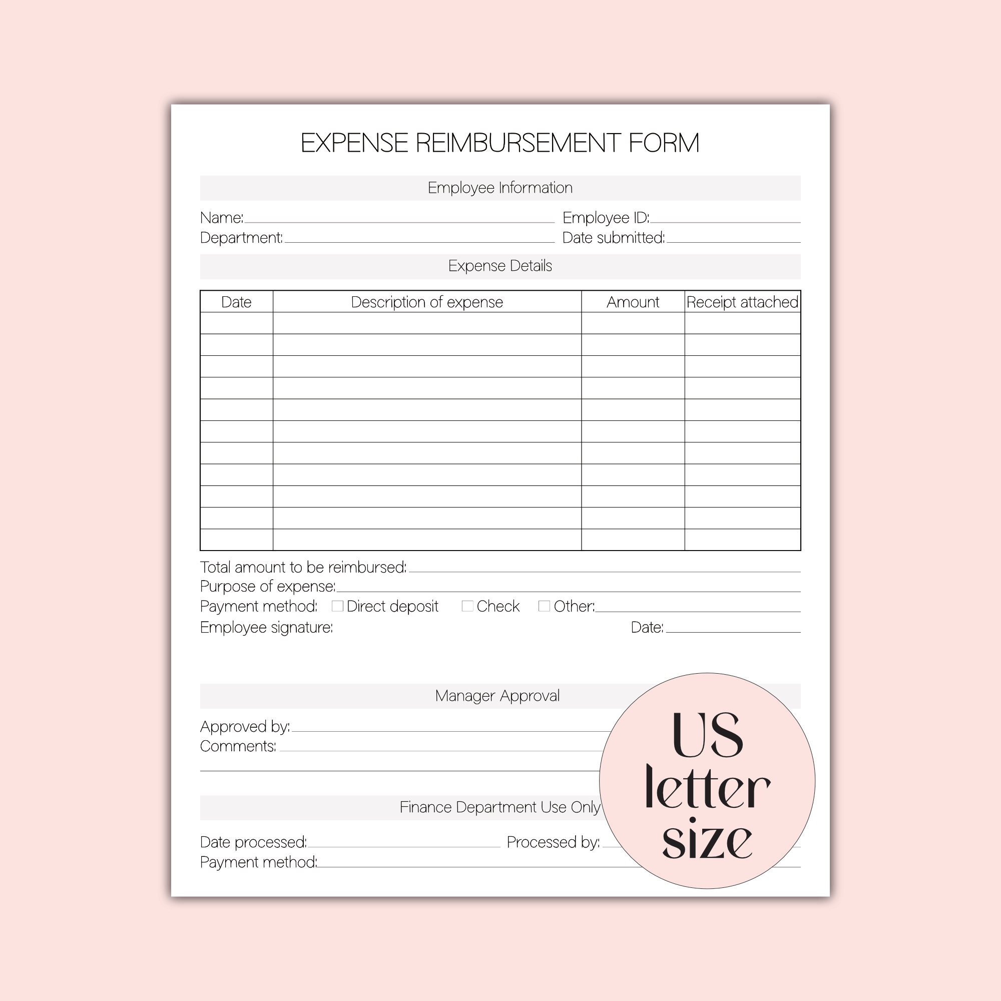 Employee Expense Reimbursement Form, Mileage Claim Template, Business ...