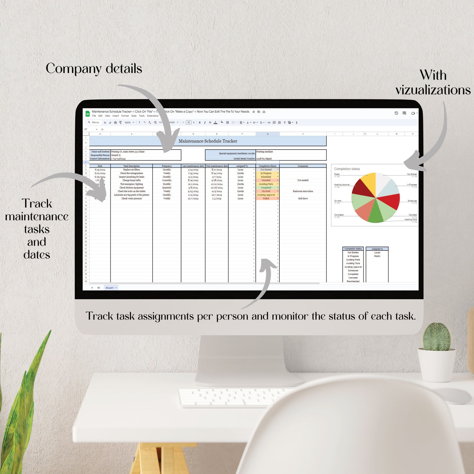 Maintenance Schedule Tracker, Maintenance Planner, Facilities ...