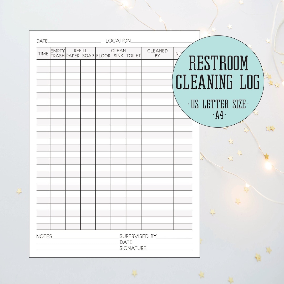 Restroom Cleaning Log