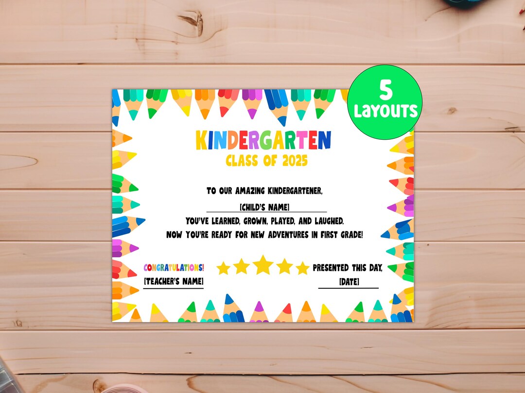 Kindergarten Graduation Diploma 2025, Editable Certificates for ...