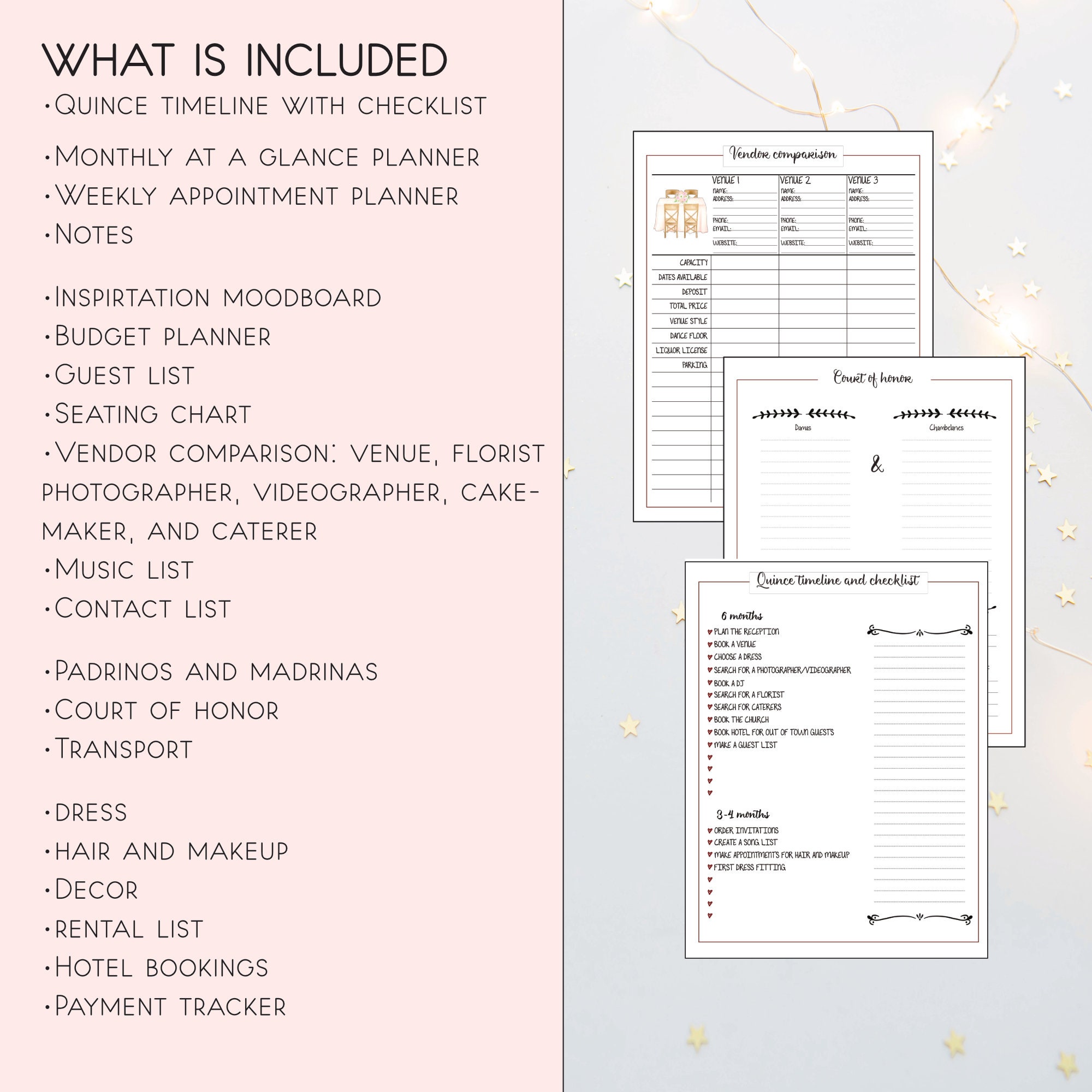 Planificador de Quinceañera, Lista de Verificación de Planificación de ...