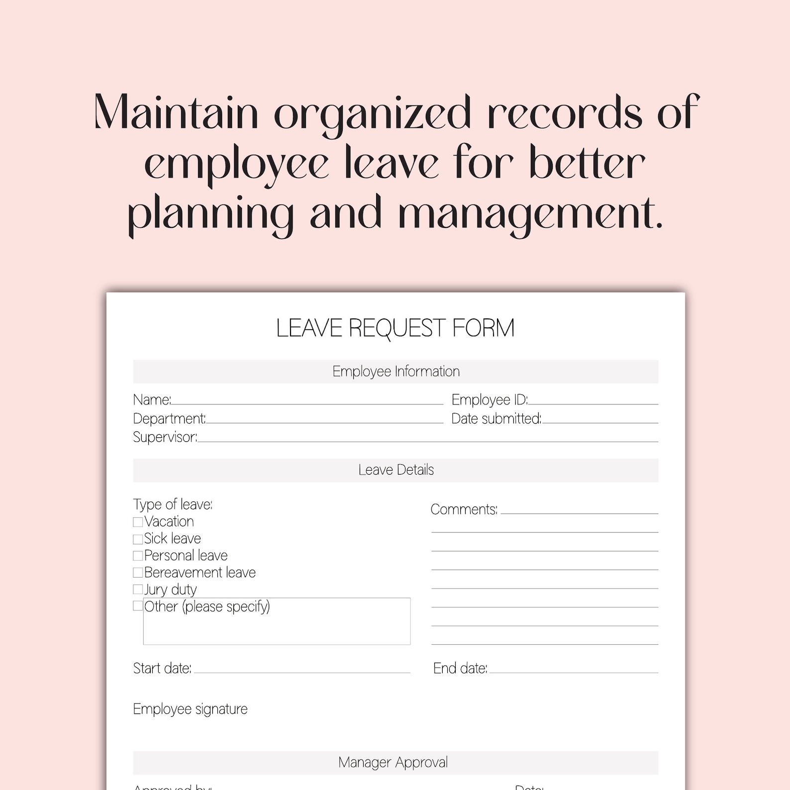 Leave Request Form, Leave Request Template, Time-off Management ...