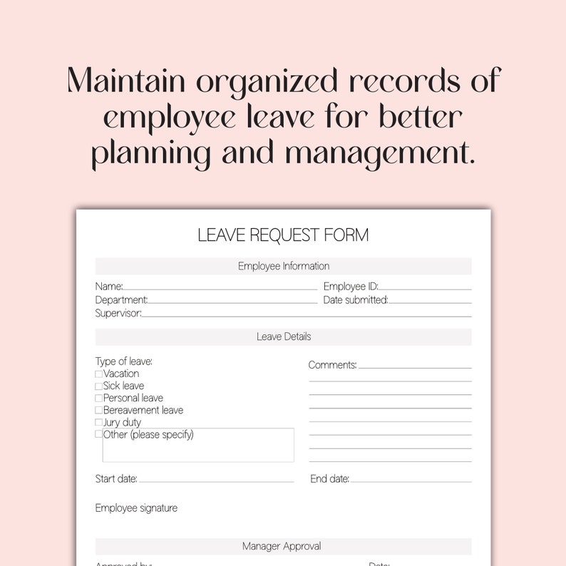 Leave Request Form, Leave Request Template, Time-off Management ...