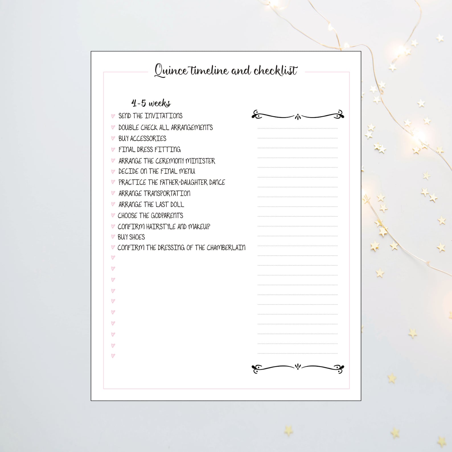 Quinceañera Planner, Quince Planning Checklist, Quinceañera Templates ...