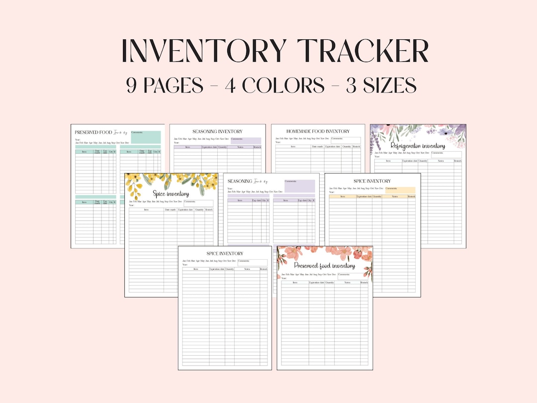 Pantry Inventory Printable Tracking Templates, Freezer and Refrigerator ...