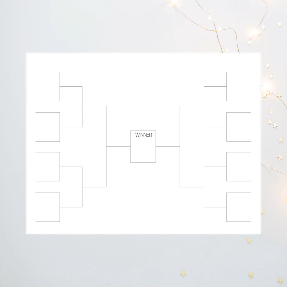 Sports Bracket Printable, Tournament Bracket Template, 8, 16, 32, 64 ...