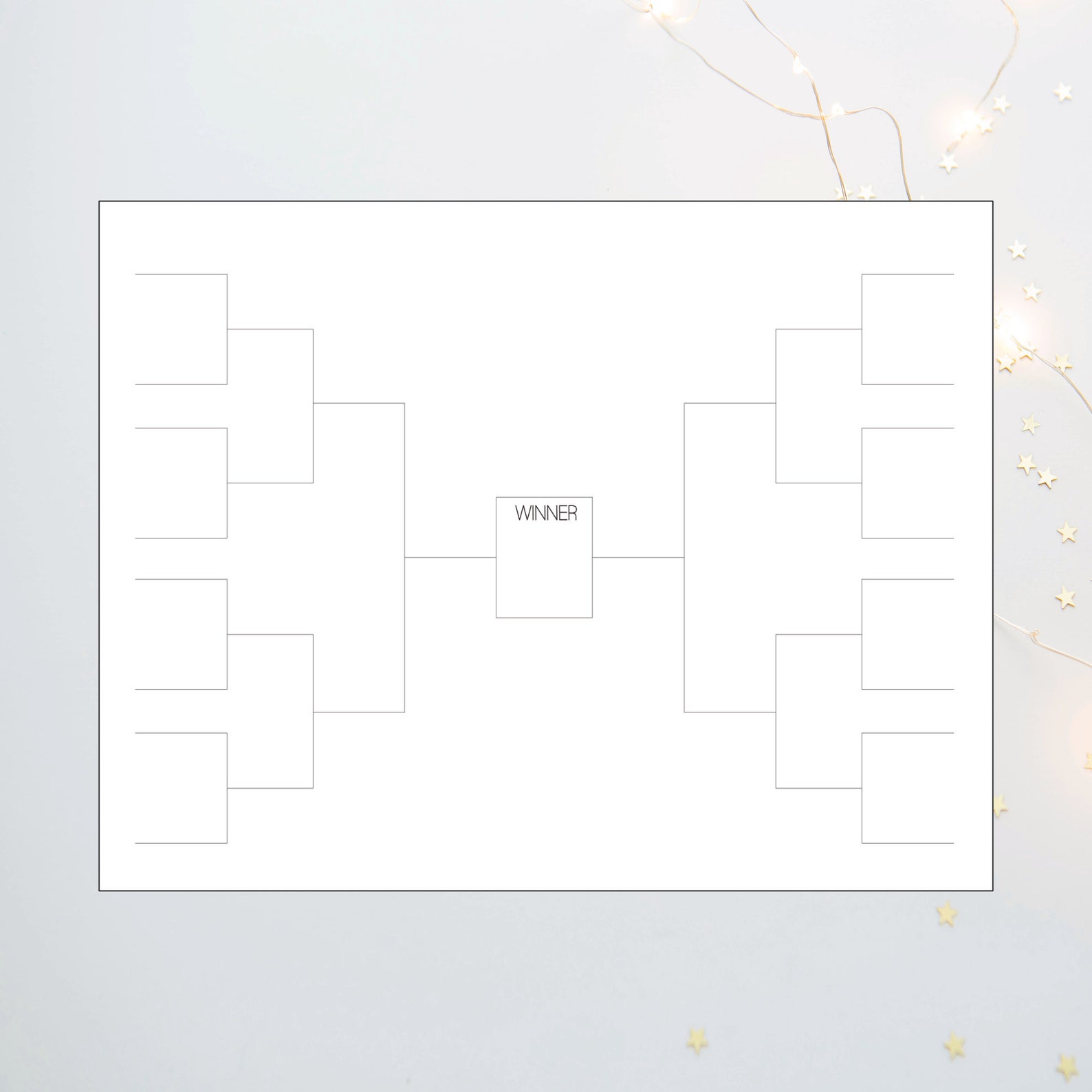 Sports Bracket Printable, Tournament Bracket Template, 8, 16, 32, 64 ...