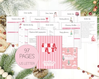 Weekly Planner Inserts, Pink Christmas Schedule Planner, Printable to ...