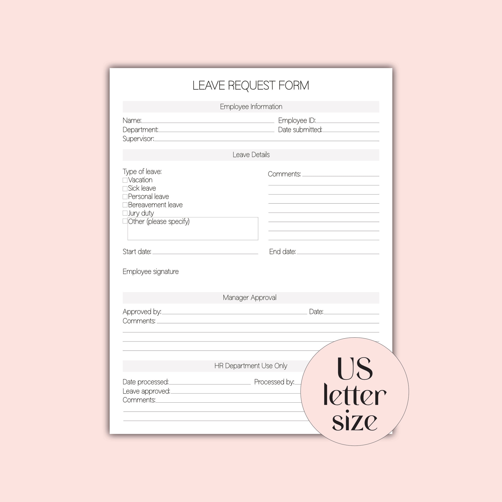 Leave Request Form, Leave Request Template, Time-off Management ...
