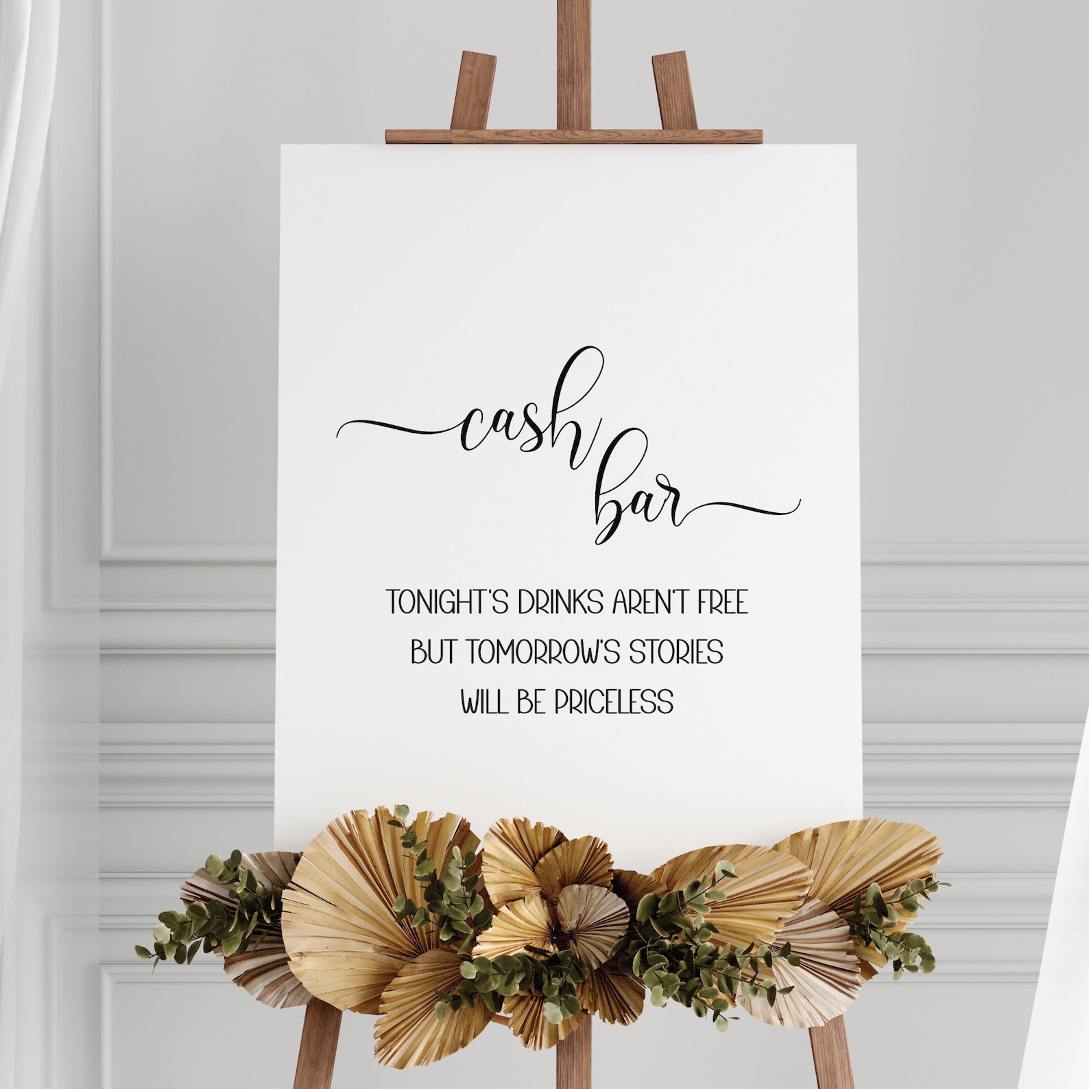 Cash Bar Sign, Modern and Minimalist Wedding Signs, Wedding Cash Bar ...