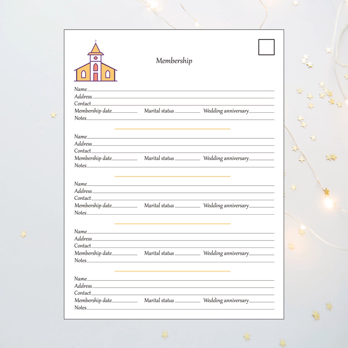 Church Membership Record Book, Membership Tracker, New Members Register ...