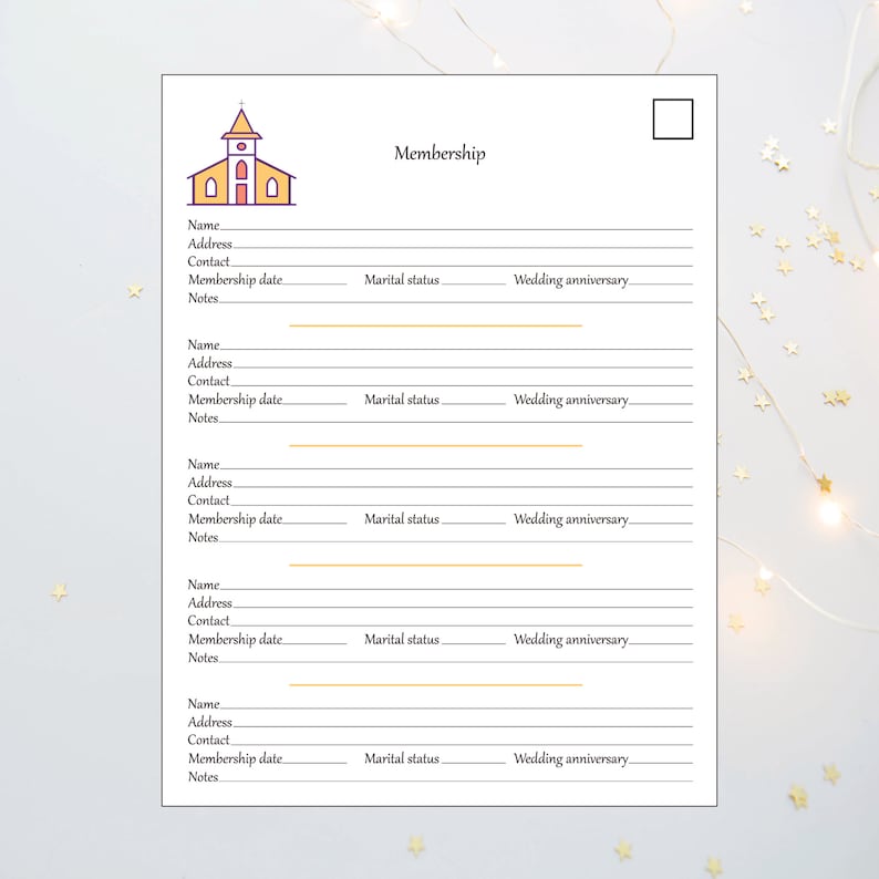 Church Membership Record Book, Membership Tracker, New Members Register ...