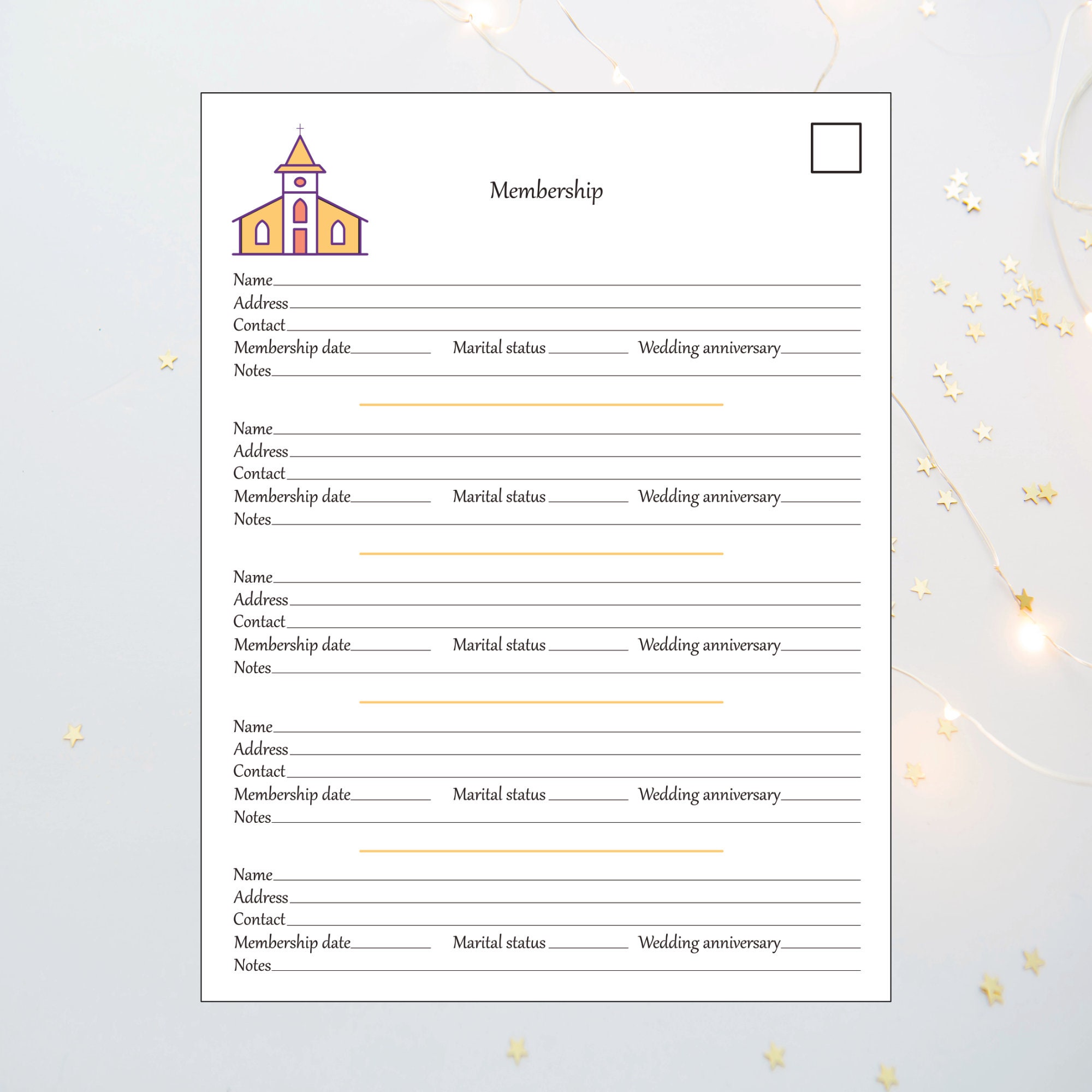 Church Membership Record Book, Membership Tracker, New Members Register ...