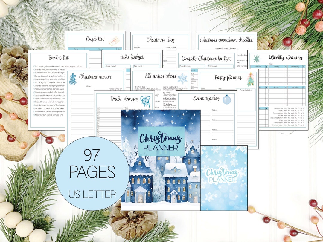 Christmas Planner Printable, Holiday Planner, Blue Theme Planner ...