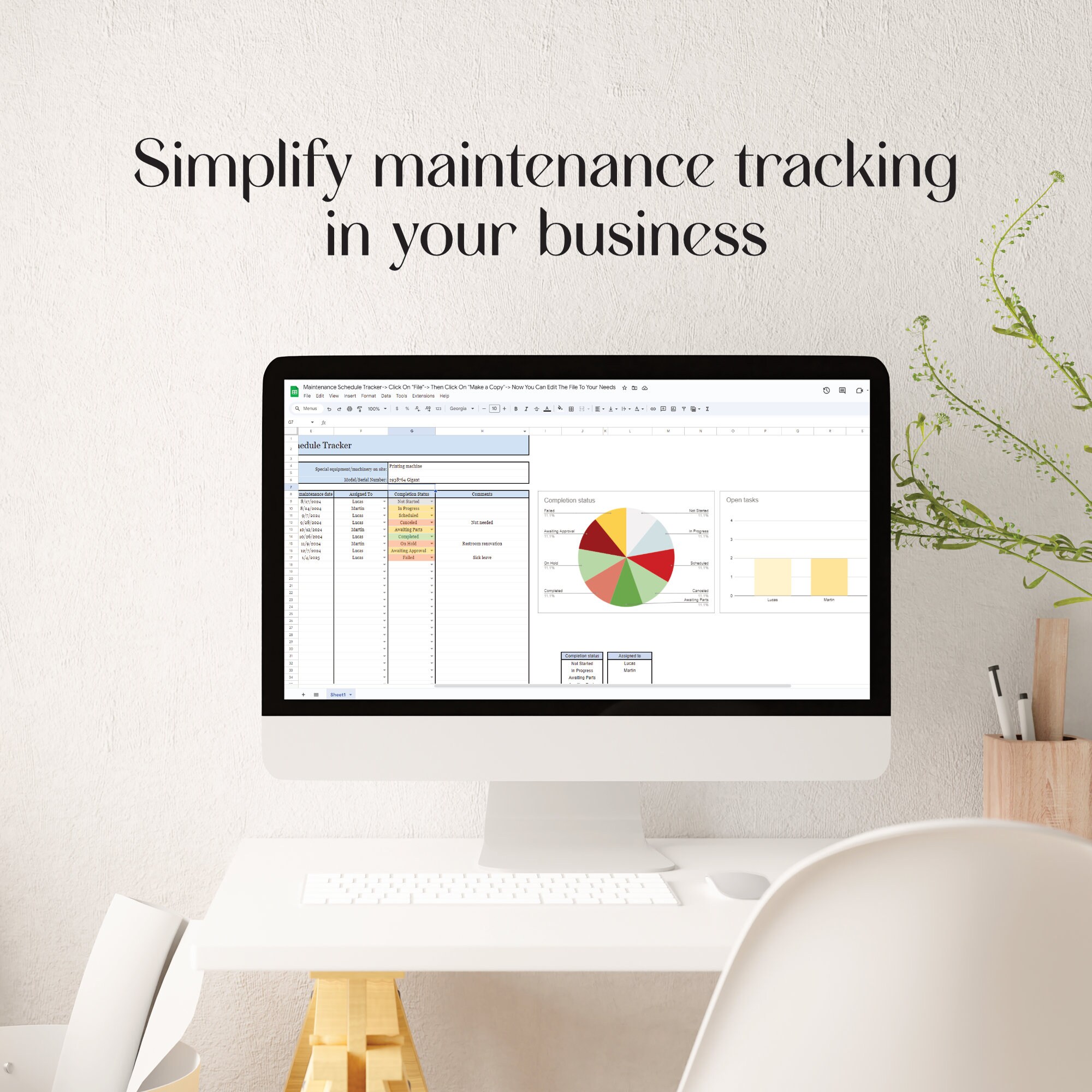 Maintenance Schedule Tracker, Maintenance Planner, Facilities ...
