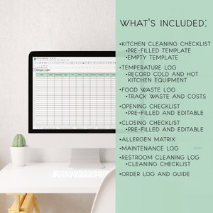 Editable Kitchen Cleaning Checklist, Google Sheets, Bundle for Food ...