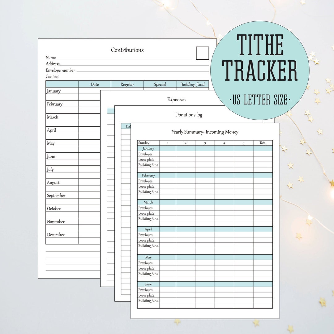 Tithe Tracker Giving Log Tithes and Offering Tracker - Etsy