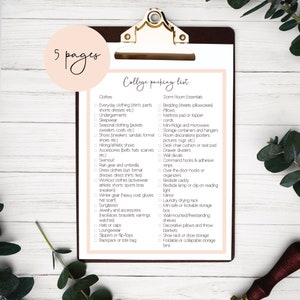 College Packing Checklist, Printable University Essentials Lists ...